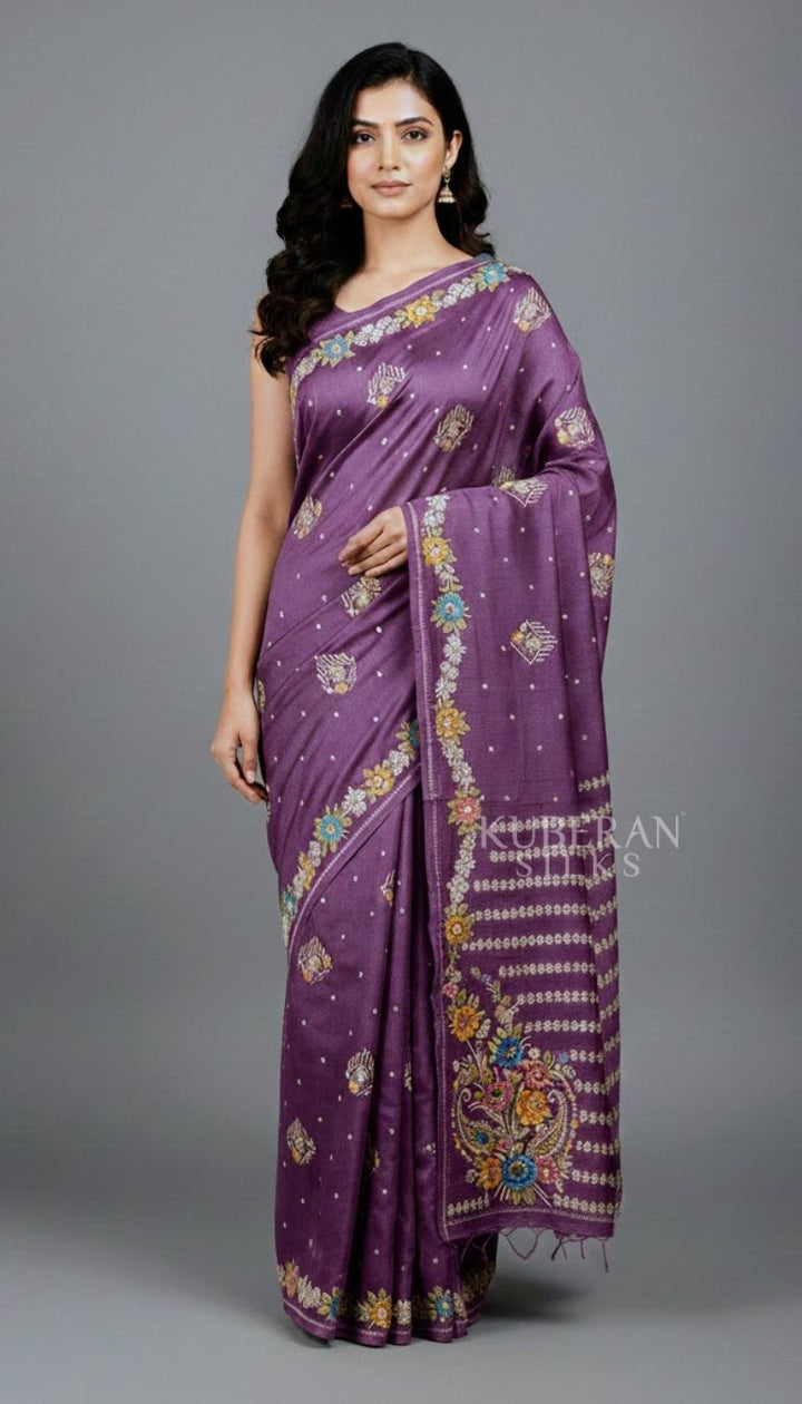 KUBERAN LAVENDER CHIFFON RANGKAT SAREE – Kuberan Silks